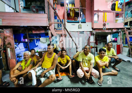 Inmates in their crowded cell block in the Manila City Jail in Manila ...