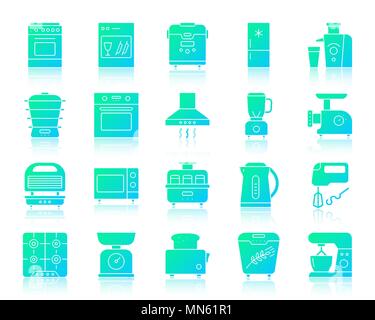 Set of Kitchen Appliances Symbol. Vector Illustration Stock Vector ...