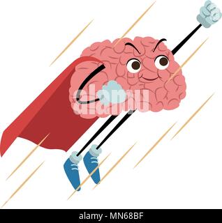 Funny superhero brain cartoon Stock Vector Image & Art - Alamy