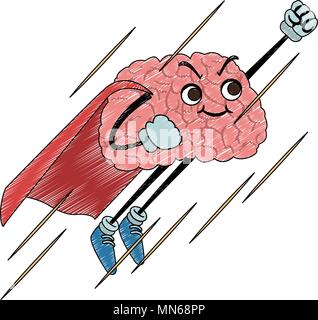 Funny superhero brain cartoon Stock Vector Image & Art - Alamy