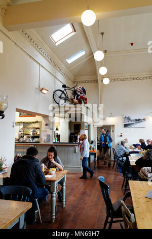 inside the restaurant at Hassop Station on the Monsal Trail in the Peak ...