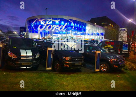 Ford Dealership at dusk in Colindale, London, England, Uk Stock Photo ...