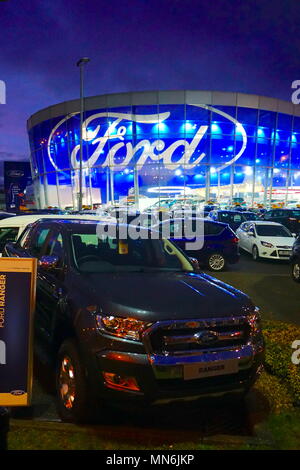 Ford Dealership at dusk in Colindale, London, England, Uk Stock Photo ...