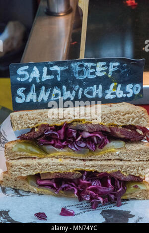 Granary bread salt beef sandwiches isolated against white Stock Photo ...