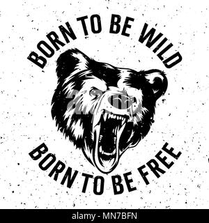 Born to be Wild t-shirt animal fashion print on black background ...