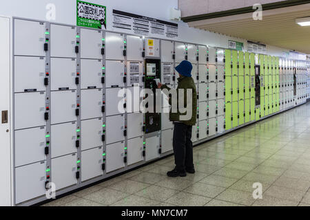 Luggage storage lockers at Krakow bus station in Kraków, Poland Stock ...