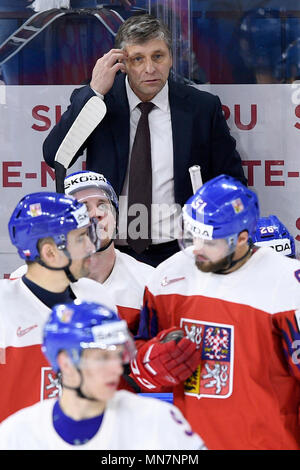 Kodan, Denmark. 14th May, 2018. Russian players line up after they won ...