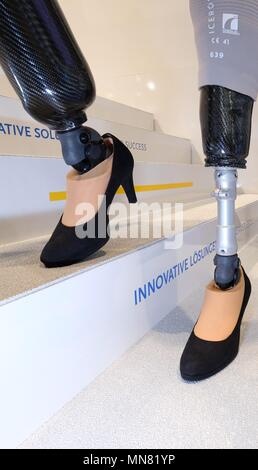 15 May 2018, Germany, Leipzig: Lisa Brockschmidt showing height ...