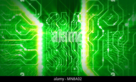 An innovative 3d illustration of a world circular processor with two ...