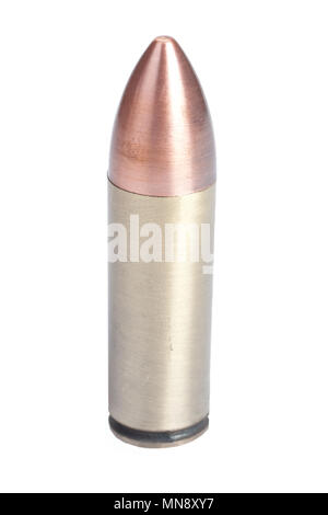 a very small caliber bullet isolated over a white background Stock ...