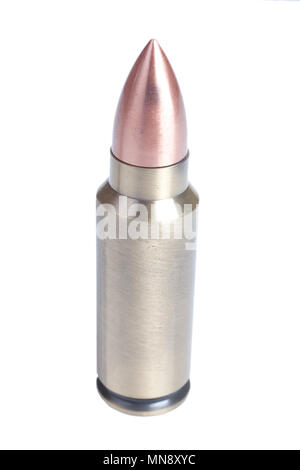 a very small caliber bullet isolated over a white background Stock ...