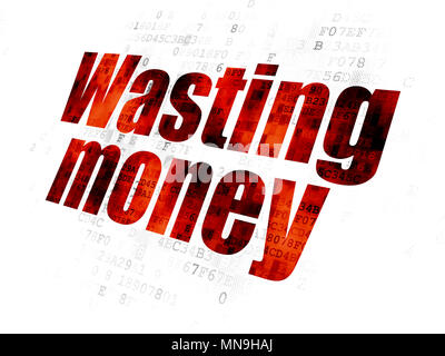 Money concept: Wasting Money on Digital background Stock Photo - Alamy
