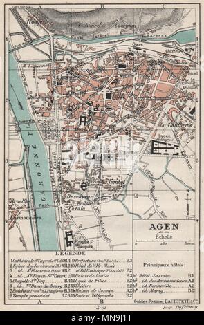 LOT-ET-GARONNE: Agen, antique print 1882 Stock Photo - Alamy