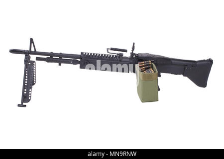 US ARMY M60 machine gun isolated on white background Stock Photo - Alamy