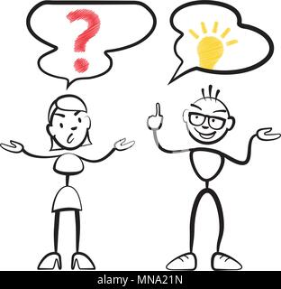 Stick figure questionnaire and idea persona, Stickman vector drawing on ...