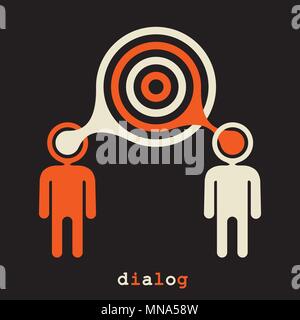 Conversation between two people vector cartoon illustration. Young man ...