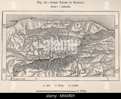 Kabylie old map, Algeria Stock Photo - Alamy