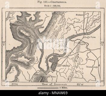 Map of Chattanooga Stock Photo - Alamy