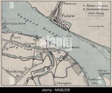 Nanking. NANJING. China. WW2 ROYAL NAVY INTELLIGENCE MAP, 1945 Stock ...