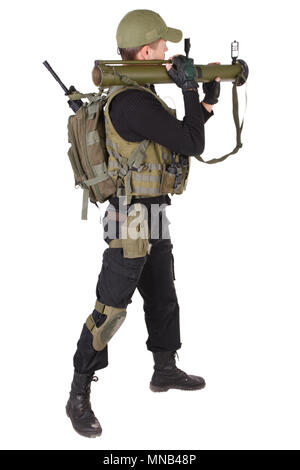 mercenary with RPG isolated on white Stock Photo - Alamy