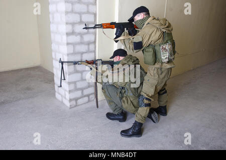 insurgents with AK 47 and RPD machine gun isolated on white background ...