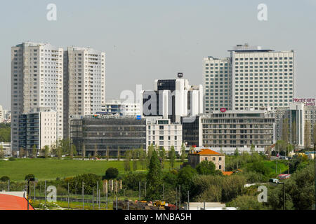 General view of the area surrounding Sete Rios raiilway station, Lisbon ...