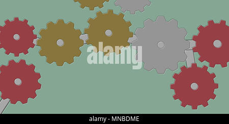 simple cogs and gears illustration backdrop - pastel colors background ...