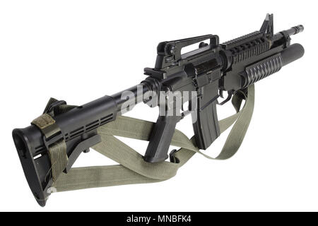 M4 carbine equipped with M203 grenade launcher Stock Photo: 160573549 ...