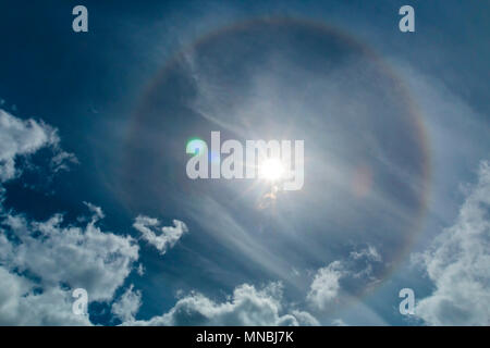 Halos are atmospheric phenomena created by light which is reflected or ...