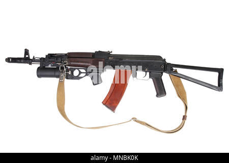 Kalashnikov AK 74 with GP-25 grenade launcher isolated on white Stock ...