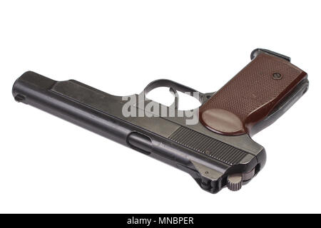 Stechkin automatic pistol APS isolated on white Stock Photo - Alamy