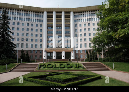 Exterior of the Parliament of the Republic of Moldova located on ...