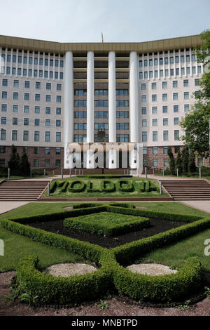 Exterior of the Parliament of the Republic of Moldova located on ...