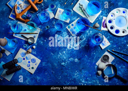 Navigation compass on wooden table background Stock Photo - Alamy