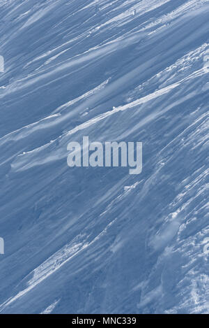 Landscape format view of ridges forming oblique lines in wind packed ...