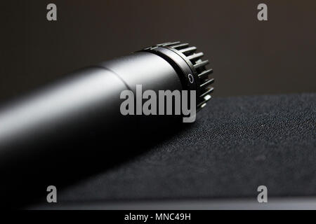 Dynamic microphone for voice and instrument in the foreground and shot ...