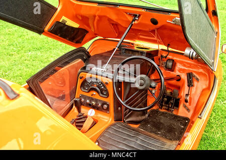 The interior of a Reliant Bond Bug Stock Photo - Alamy