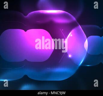 Blurred transparent hexagons on dark, digital abstract background ...