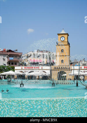 Burger King restaurant and the town clock tower in the Dancing ...