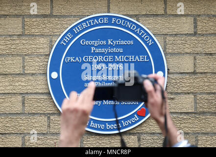 George Michael commemorative blue plaque is unveiled at Bushey Meads ...