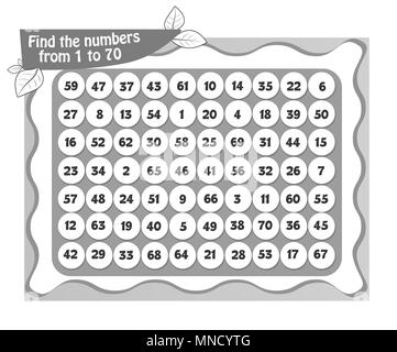 visual game for children. Find the numbers from 1 to 100 Stock Vector ...