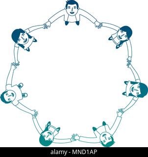 group of people around circle from looking up Stock Vector Image & Art ...