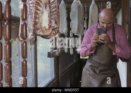 Switzerland Parpan Meat drying August 2017 | usage worldwide Stock ...