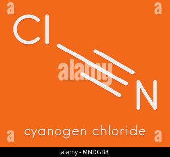 Cyanogen chloride toxic gas molecule. Skeletal formula Stock Photo - Alamy