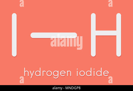 Hydrogen iodide (HI) molecule. Skeletal formula Stock Photo - Alamy