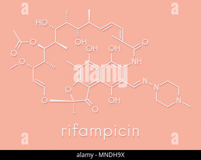 rifampicin (rifampin, rifamycin class) tuberculosis antibiotic molecule ...