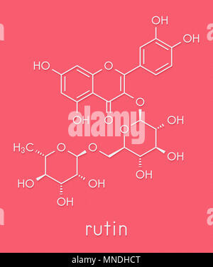 Rutin (rutoside, sophorin) molecule. Herbal glycoside composed of ...
