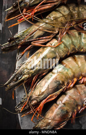 row of raw prawns Stock Photo - Alamy