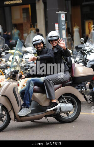 Milan, Simone Giancola and Veridiana Malmann on the motorbike Former ...
