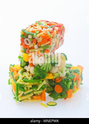 Blocks of frozen vegetables Stock Photo - Alamy